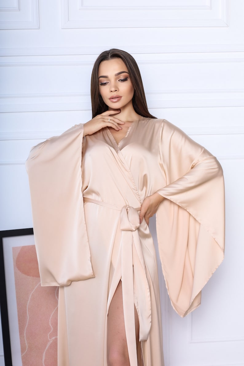 Kimono Robe Silk Kimono Robe Silk Robe Long Silk Robe - Etsy
