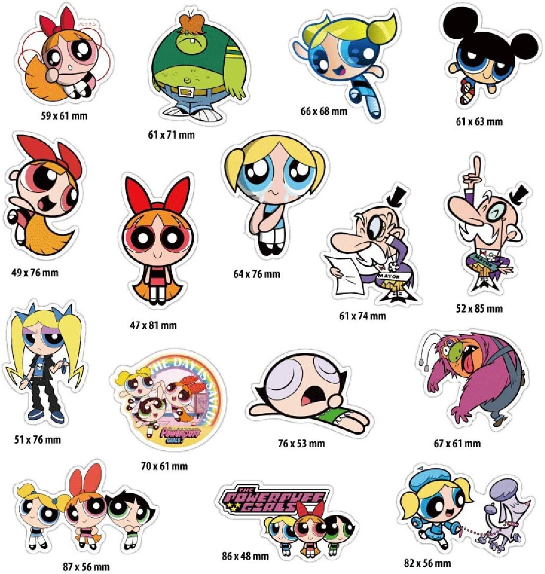 The Powerpuff Girls Pack of 74 Stickers for Vinyl Waterproof | Etsy