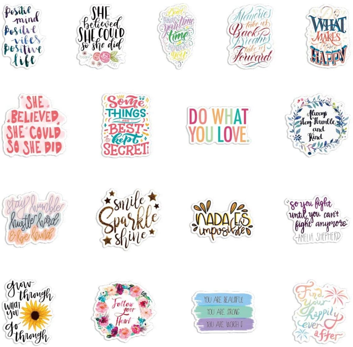 100pcs Motivational Stickers Pack Positive Encouragement | Etsy