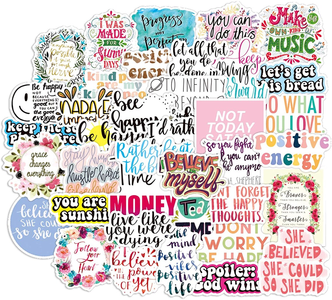 100pcs Motivational Stickers Pack Positive Encouragement | Etsy