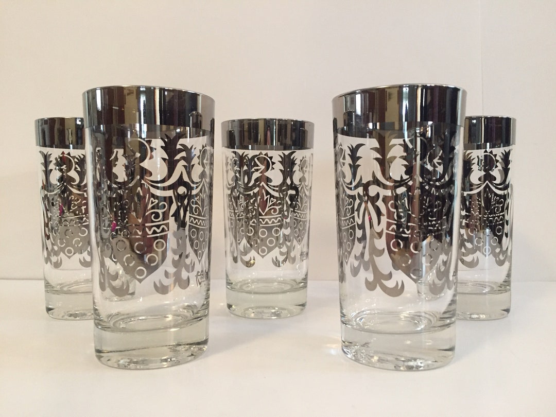 Vintage Kimiko Glass Mid Century Modern Set of 5 - Etsy