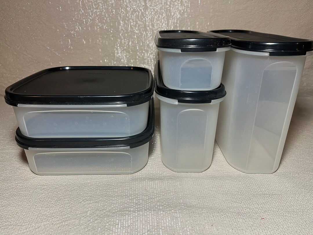 Tupperware Modular Mates Storage Containers 5 Containers With Black ...