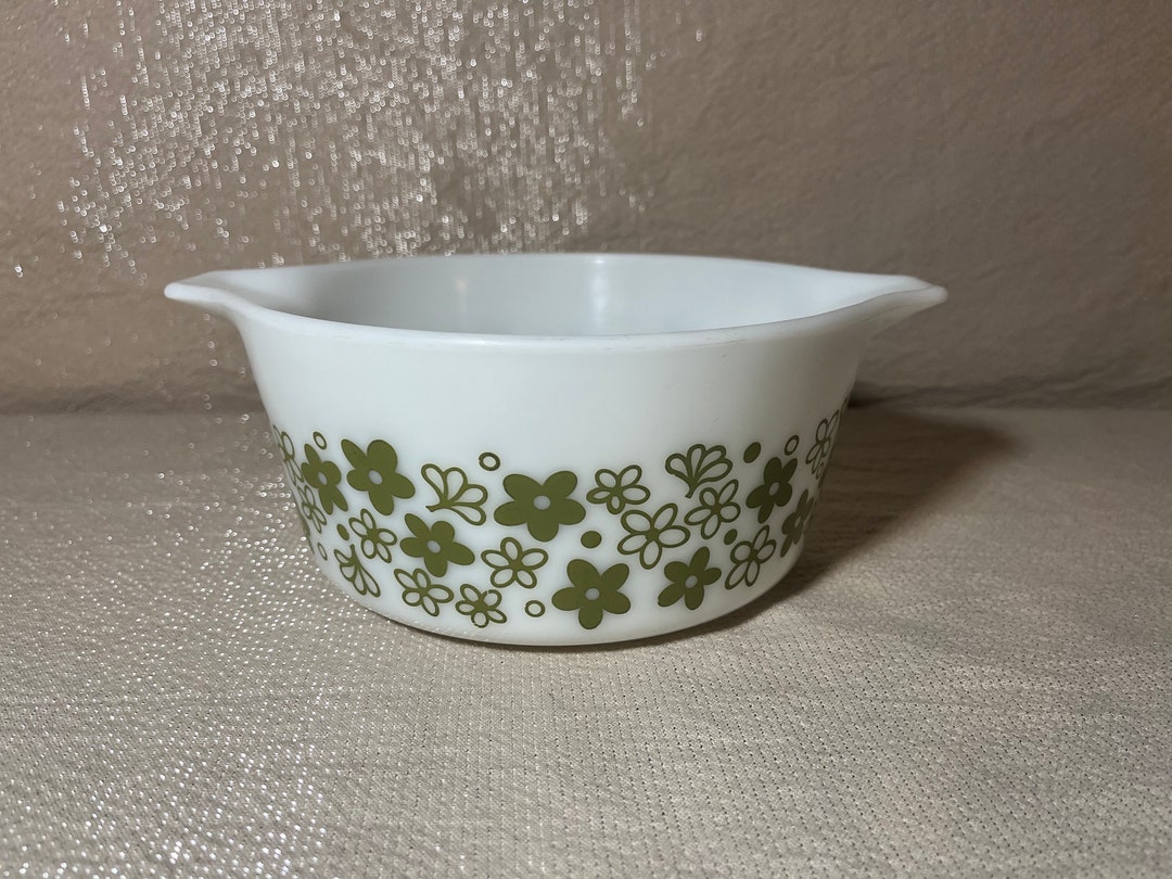 Pyrex Spring Blossom Crazy Daisy 474 B Casserole 1 1/2 Quart No Lid Mid ...