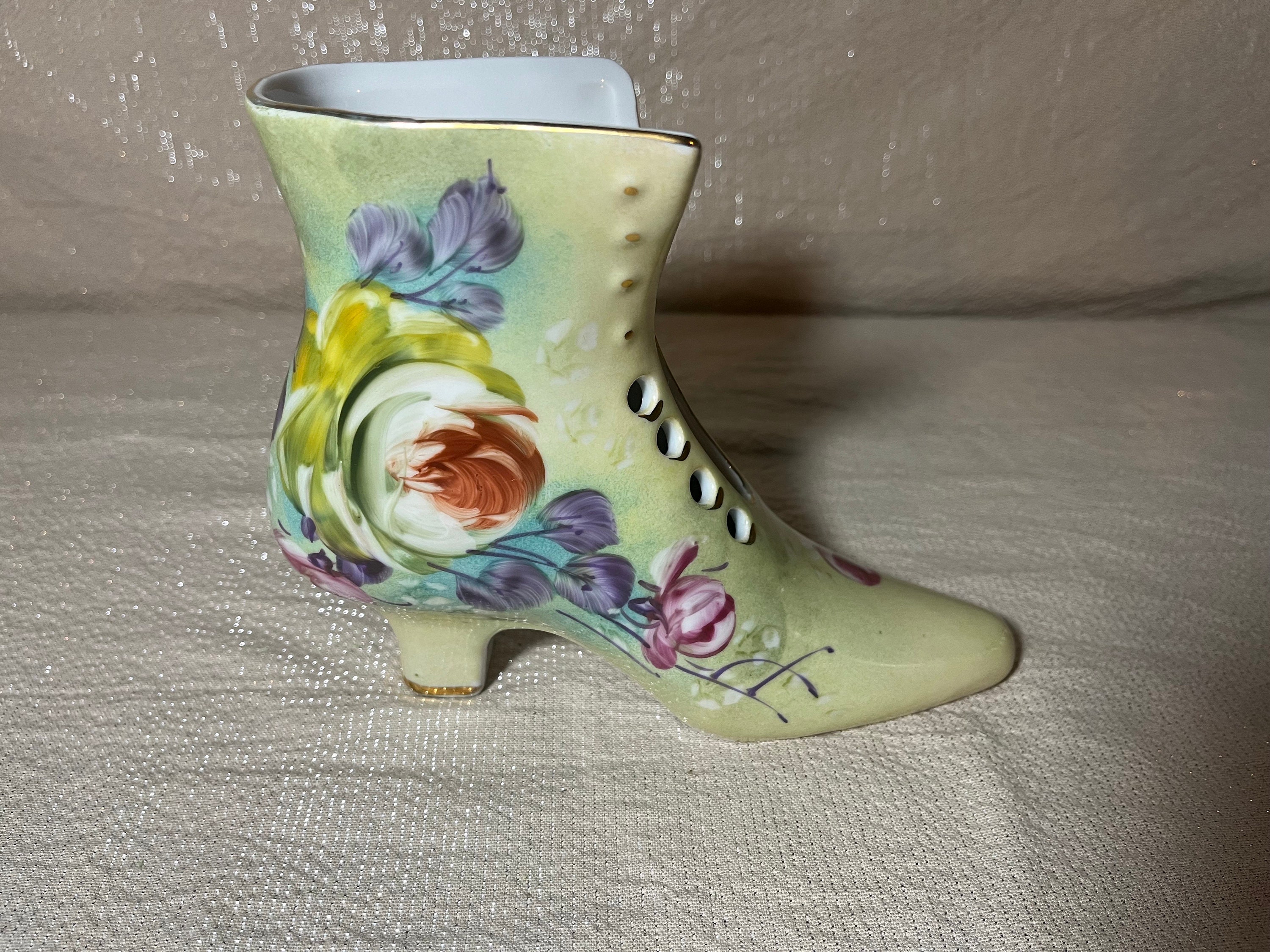 Limoges Porcelain China Hand Painted Victorian Boot Planter - Etsy