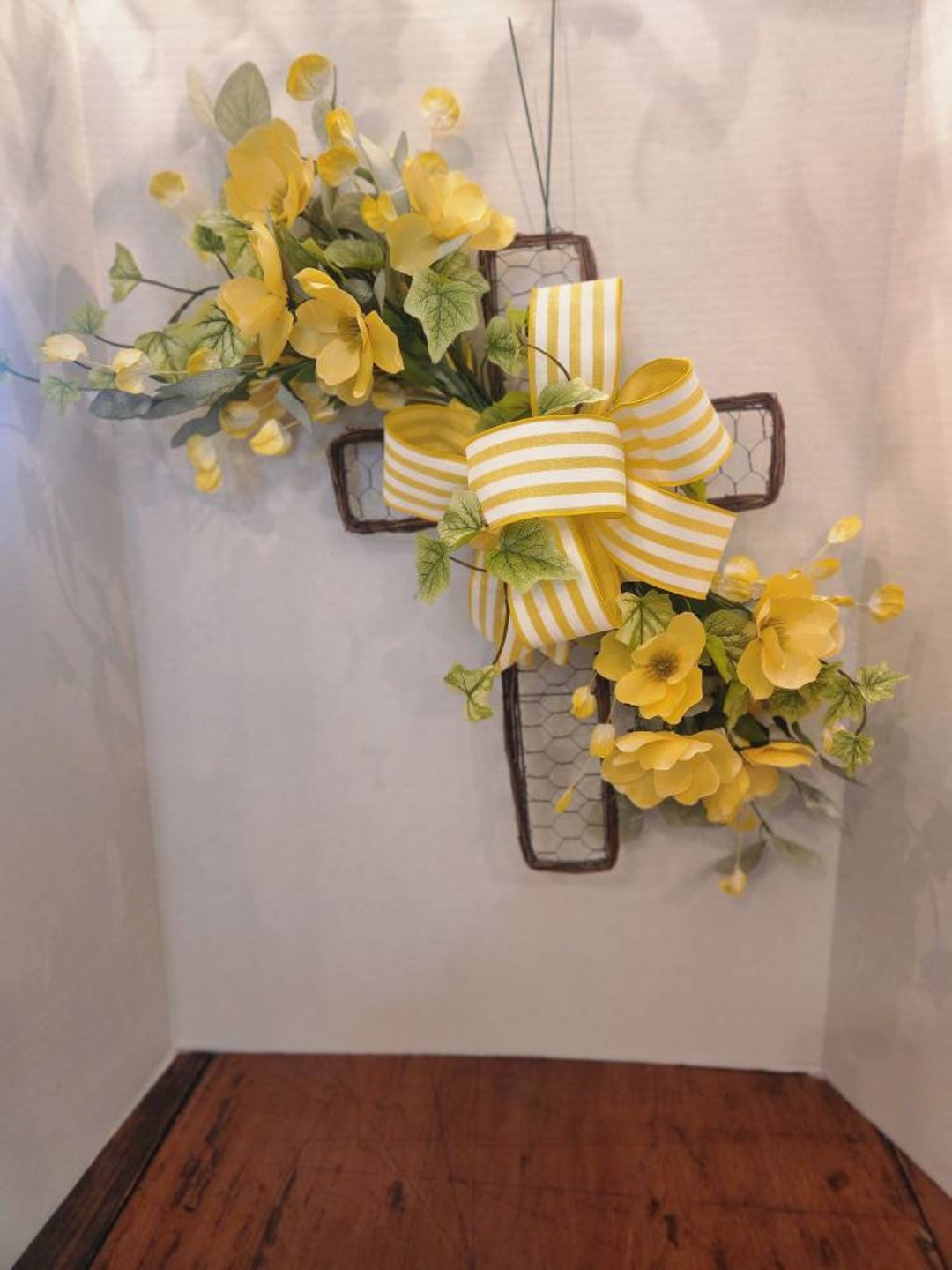 Yellow Floral Cross - Etsy