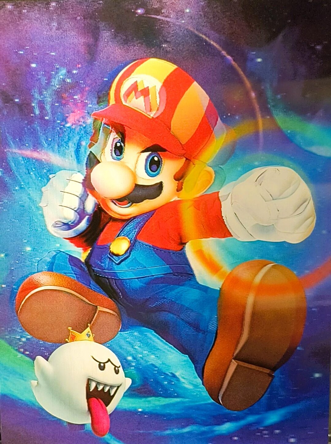 Red, White and Blue SUPER MARIO - 3D Holographic Poster - Etsy