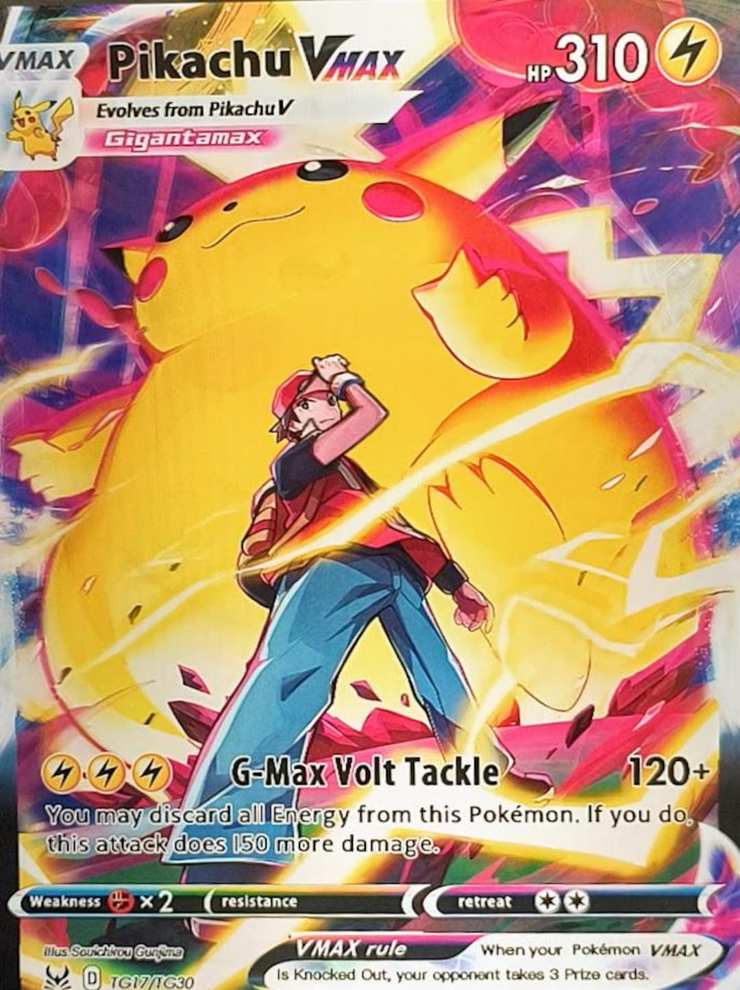 PIKACHU Vmax - 3D Pokémon Holographic Card Poster - Etsy