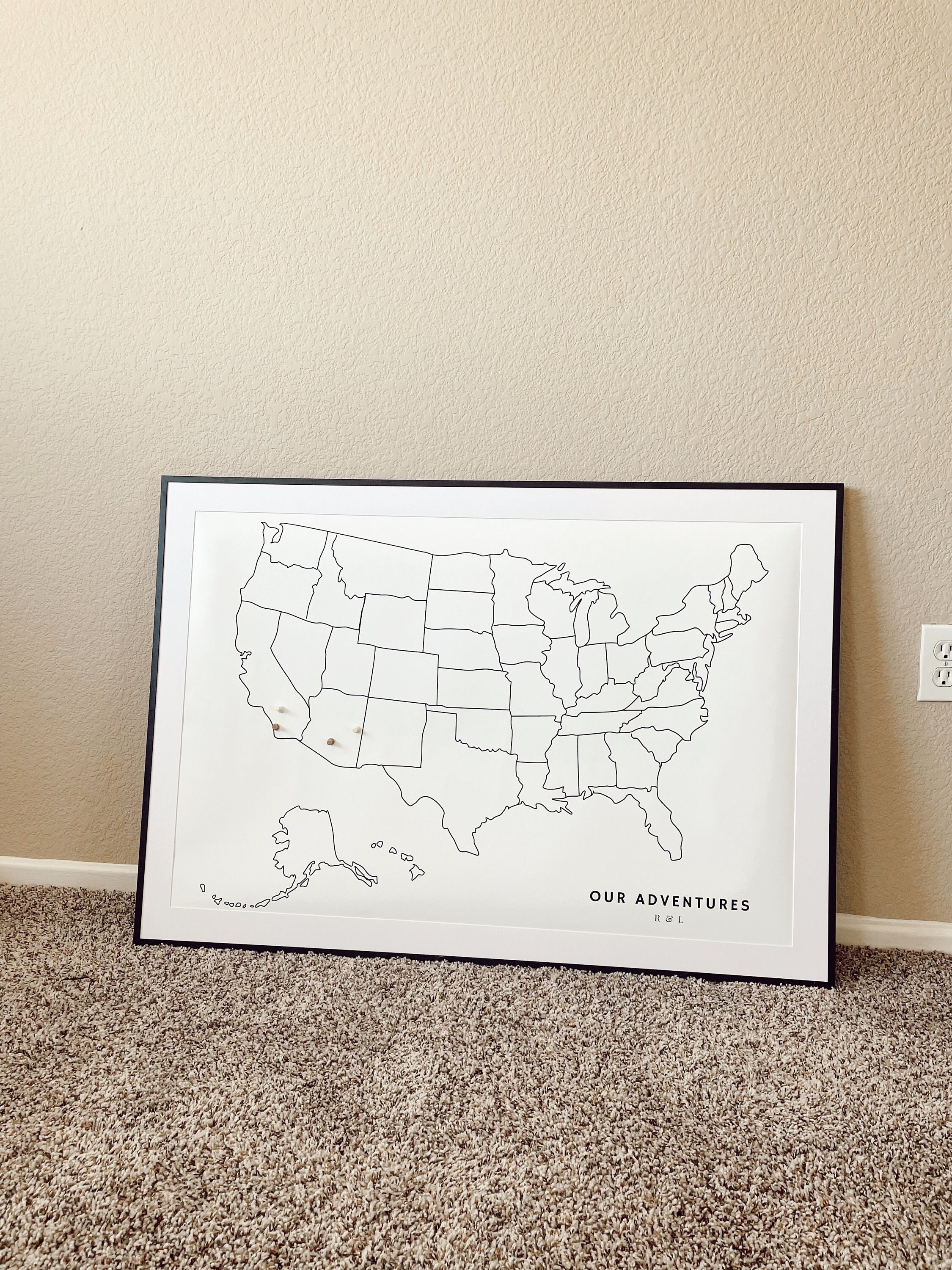 Push Pin Map, Customizable, Digital File - Etsy