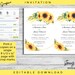 Sunflower Invitation, Editable Instant Download Template, Jettemplate ...