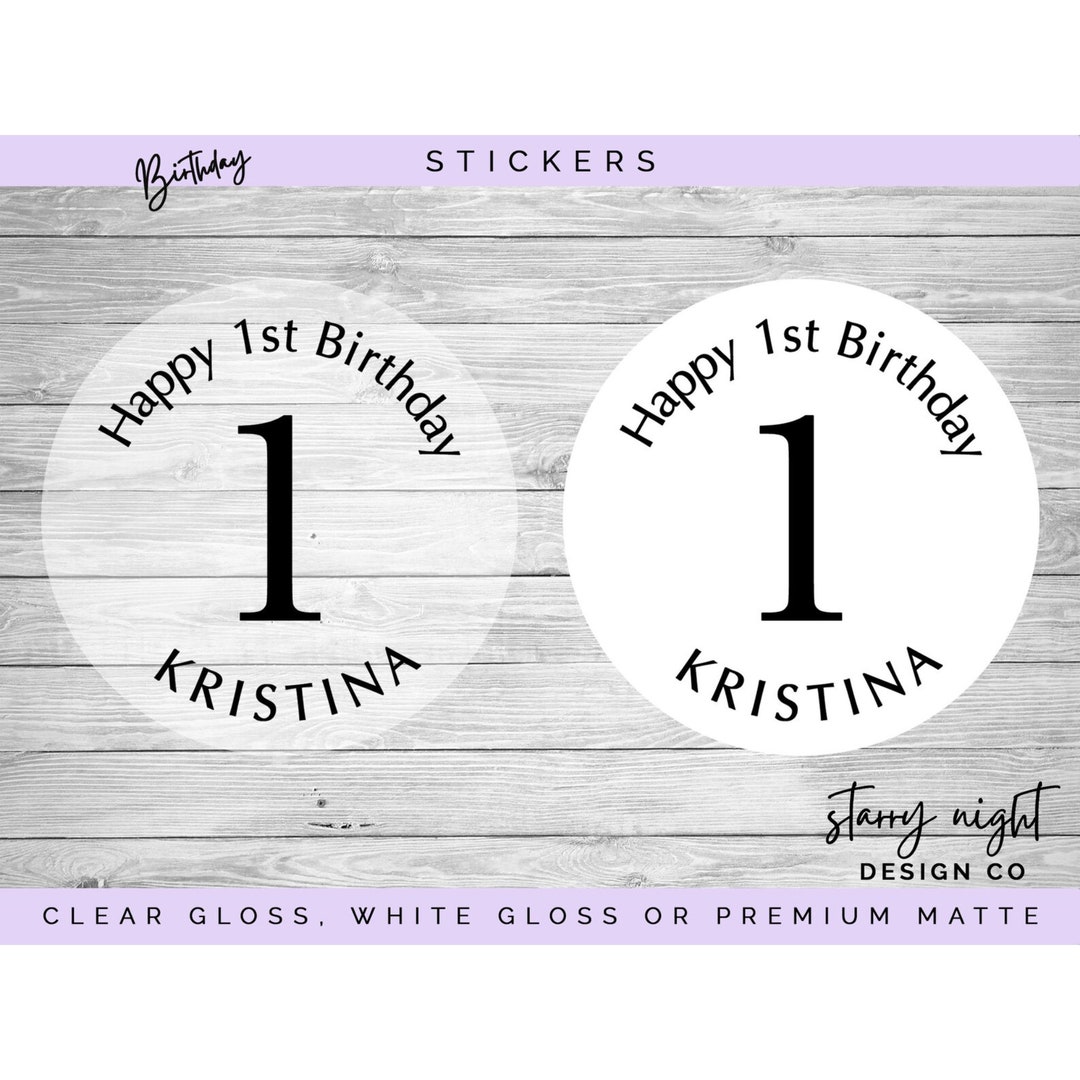 Custom Birthday Stickers: Personalized Party Favors, Foil Optional - Etsy