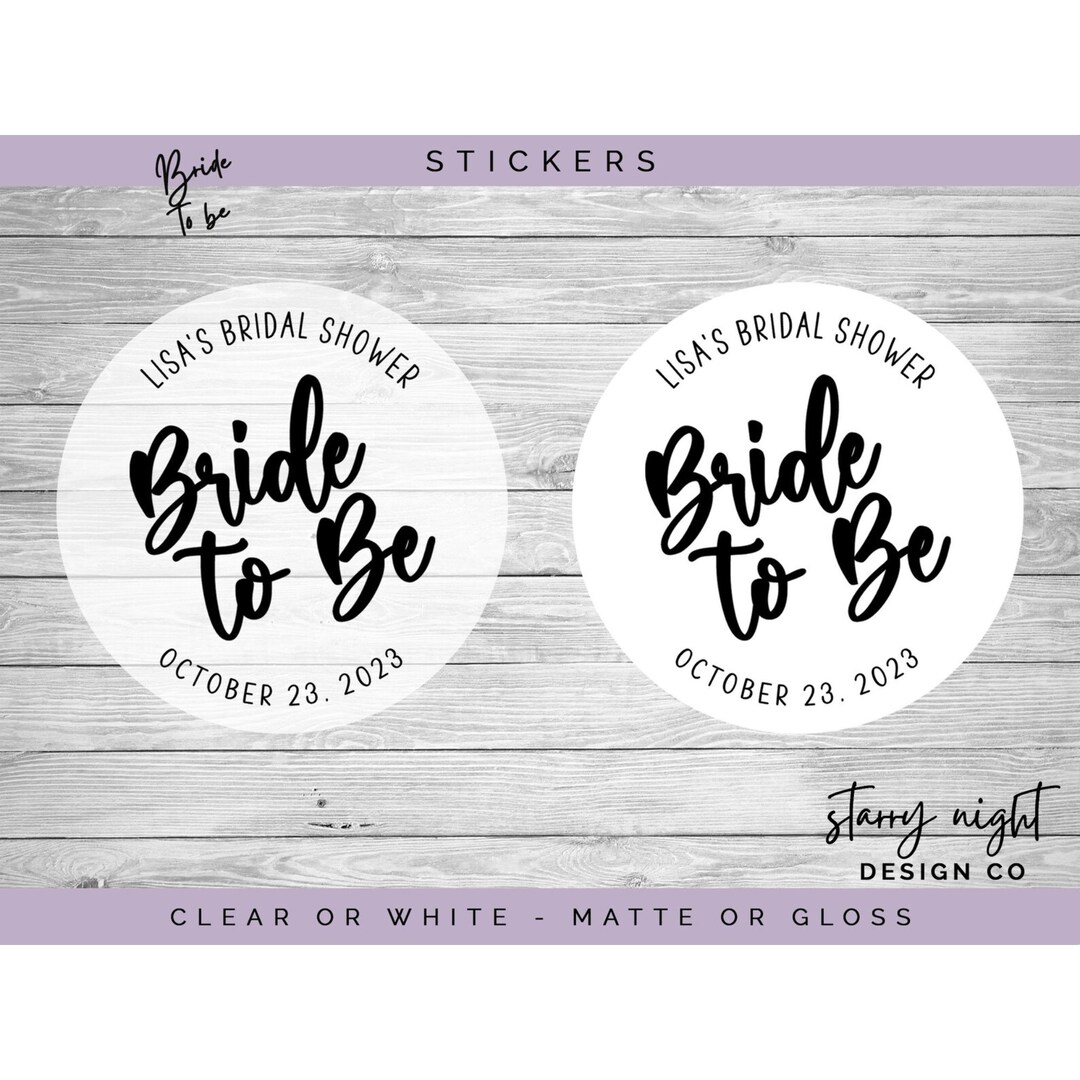 Bride to Be Stickers / Labels for Bridal Shower, Bachelorette Envelopes ...
