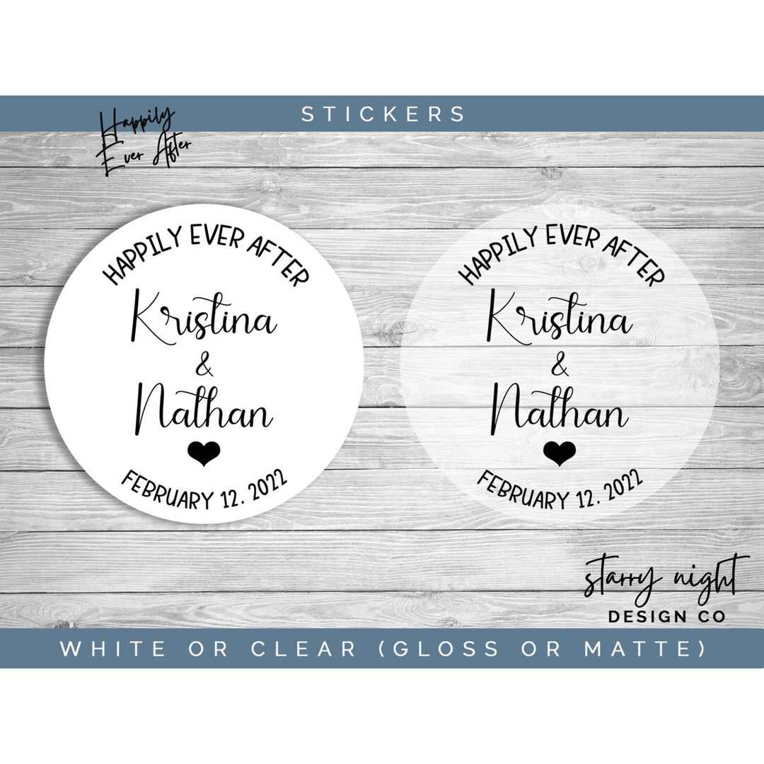 Happily Ever After Wedding Stickers / Labels for Envelopes, Party ...