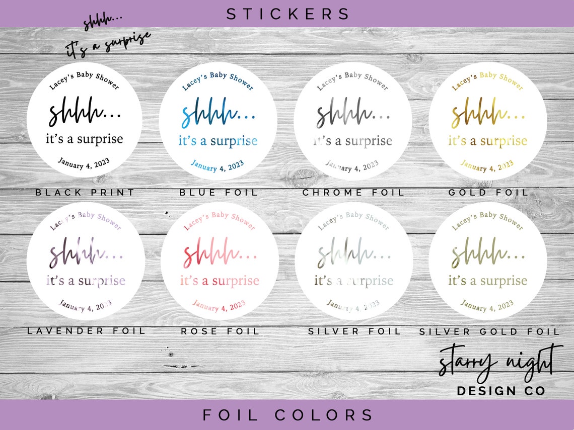 Surprise Party Stickers / Labels for Birthday Showers for - Etsy