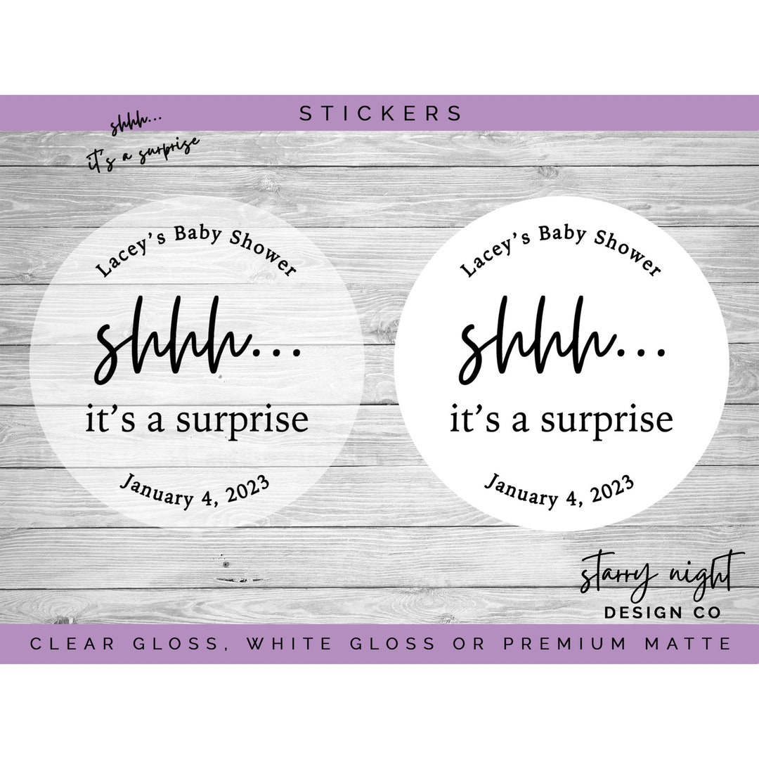 Surprise Party Stickers / Labels for Birthday, Showers for Envelopes ...