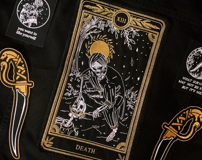 Large Embroidered Back Patch death - Etsy