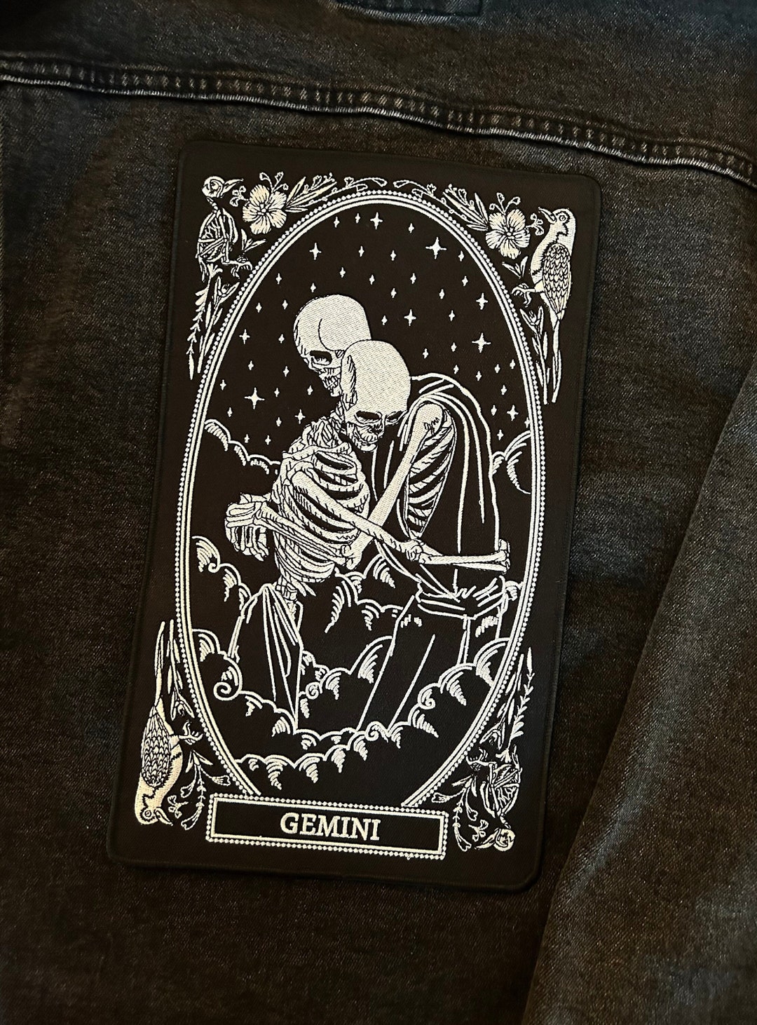 Gemini Large Embroidered Back Patch - Etsy