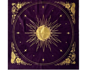 Tarot Altar Cloth With Moon Mountains and Woods. Celestial Tarot Deck ...