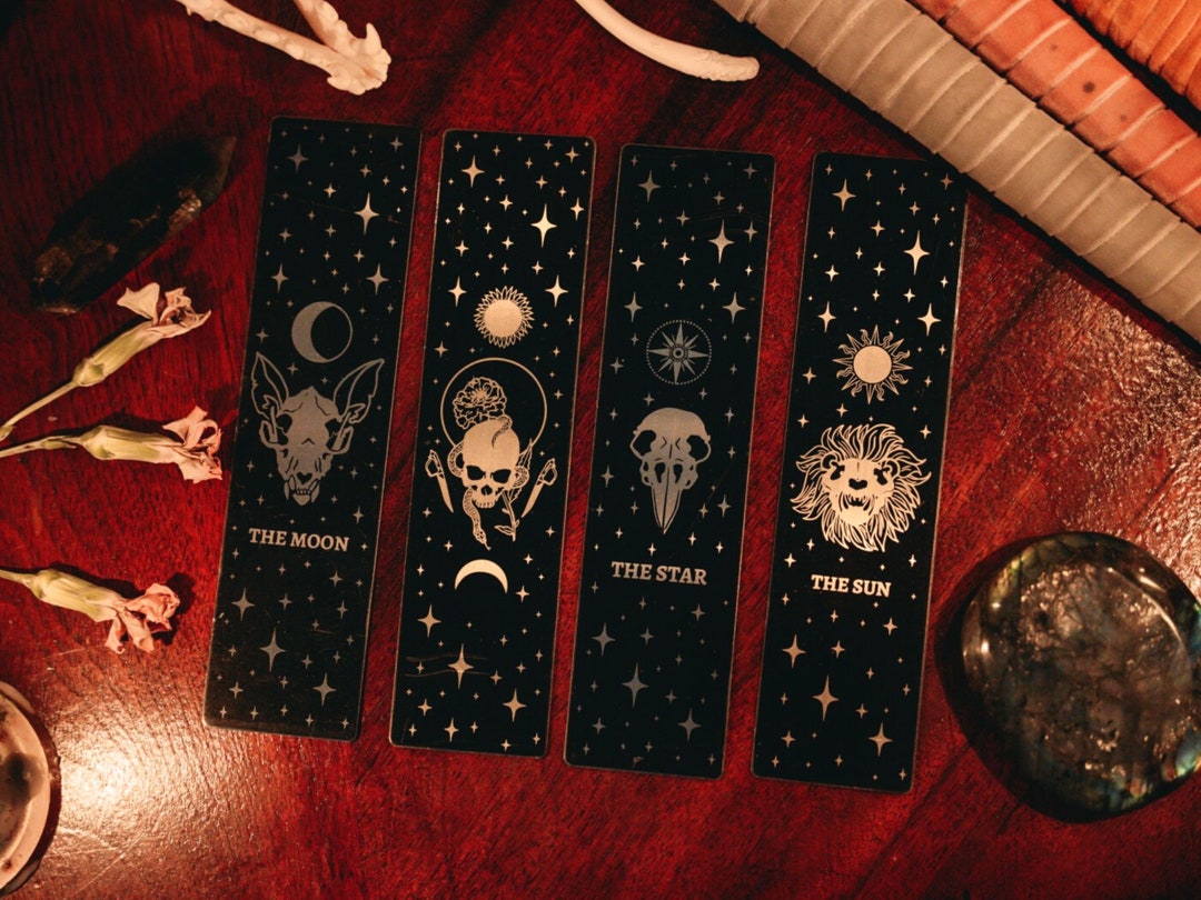 Tarot Card Bookmark Set: Gold & Silver Metal Bookmarks - Etsy