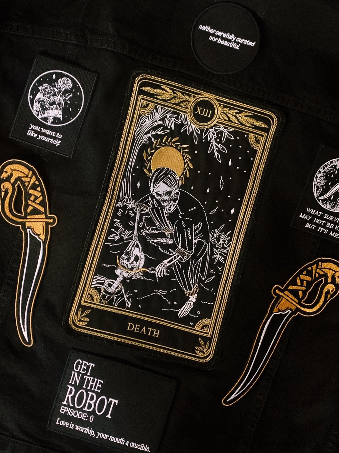 Large Embroidered Back Patch death - Etsy