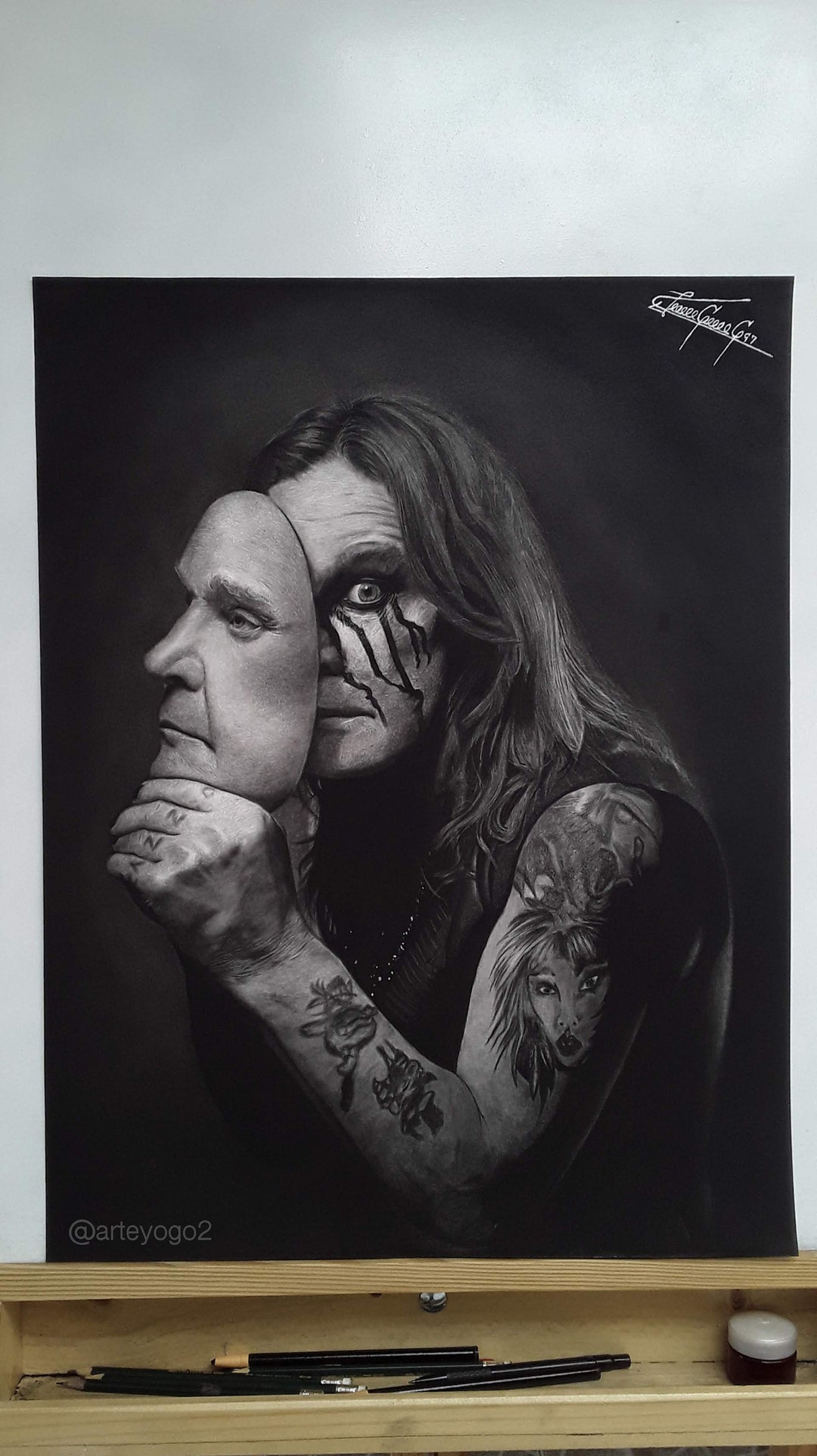 Ozzy Osbourne Charcoal Drawing ORIGINAL Arteyogo - Etsy