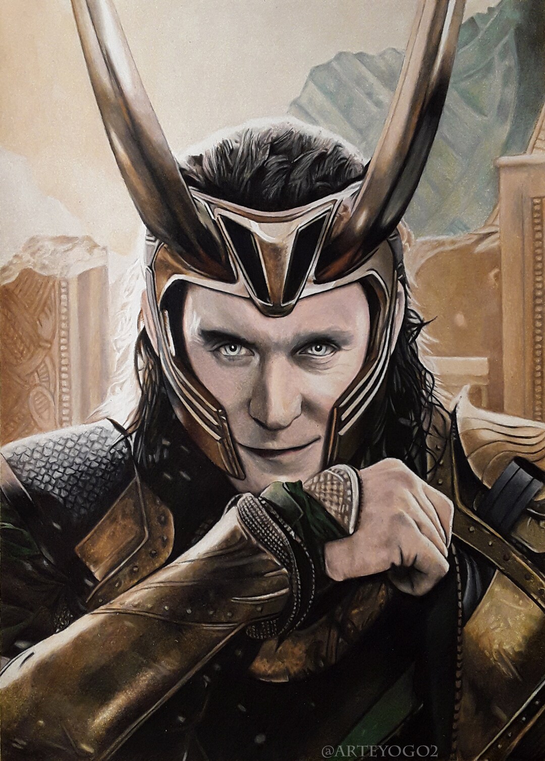 Loki Realistic Drawing MARVEL ORIGINAL Arteyogo - Etsy