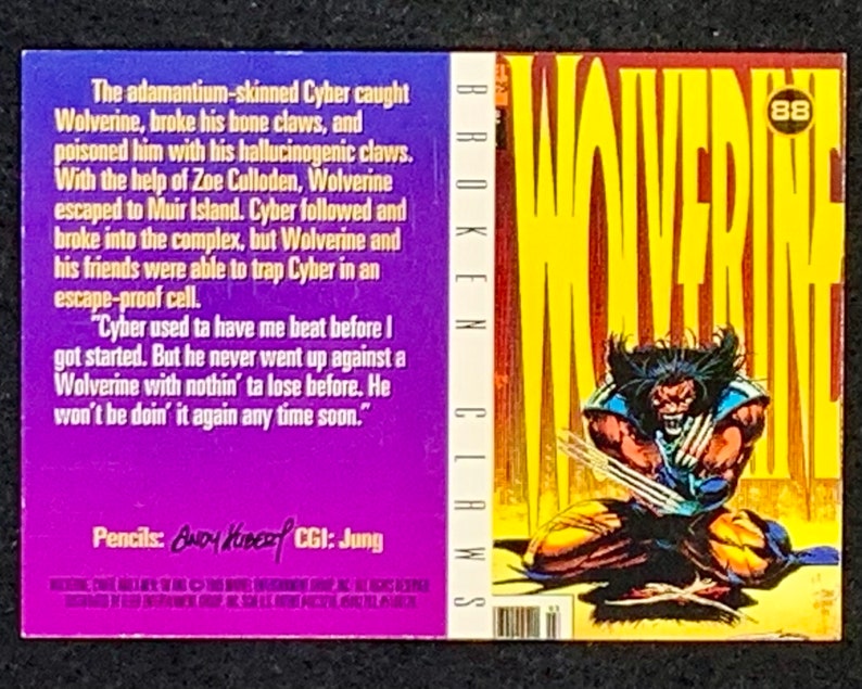 1996 Fleer Marvel X-men Wolverine Timeline Wolverine Broken Claws 88 ...