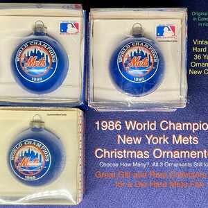 1-1986 New York Mets World Series Champions Glass Christmas Ornament(s ...