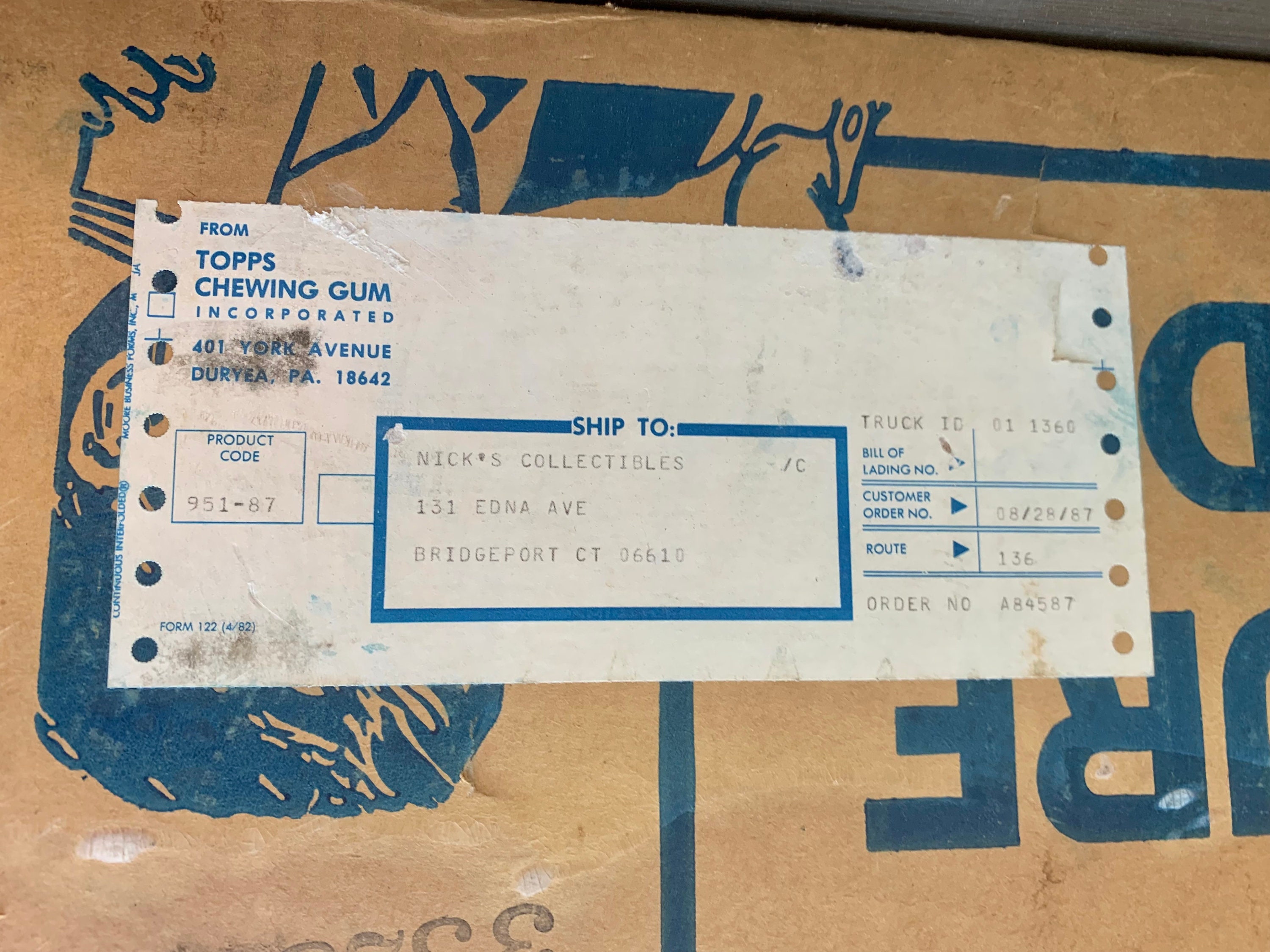 One-1987 Topps Vending Box From a Sealed Case Each 500 Ct Box - Etsy