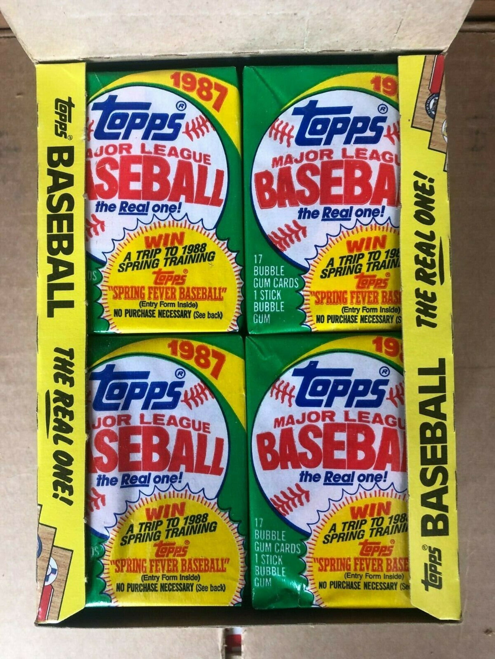 1987 Topps Wax Packs Box Baseball Cards From A Factory - Etsy