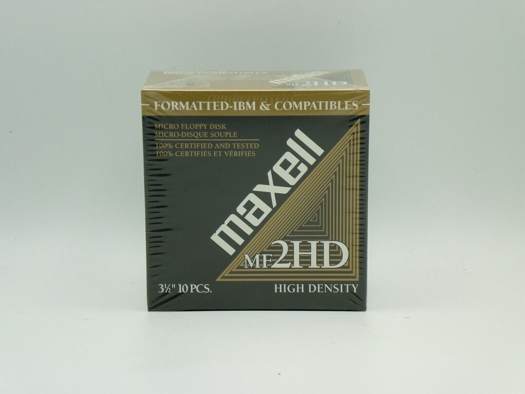 3.5 Floppy IBM Formatted Maxel MF 2HD High Density Diskettes 10 New ...