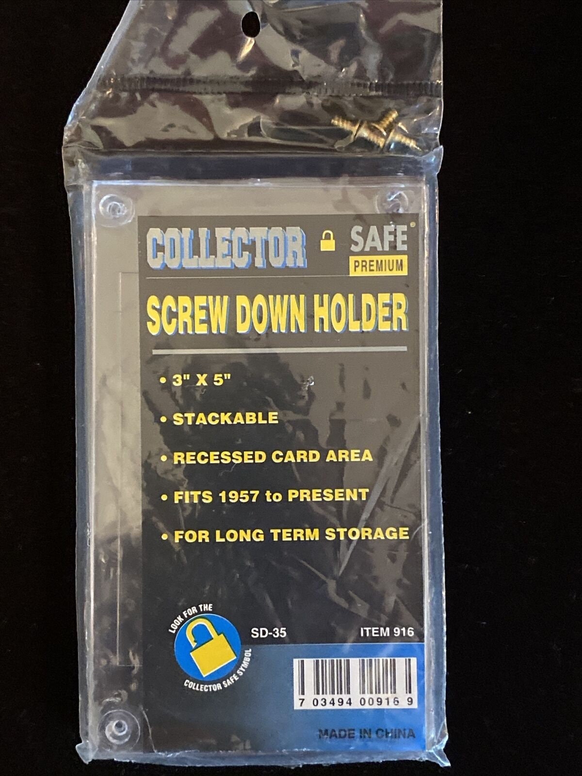 Collector Safe Premium Card Holder Screw Down 3” X 5” Holder. Fits 1957 ...