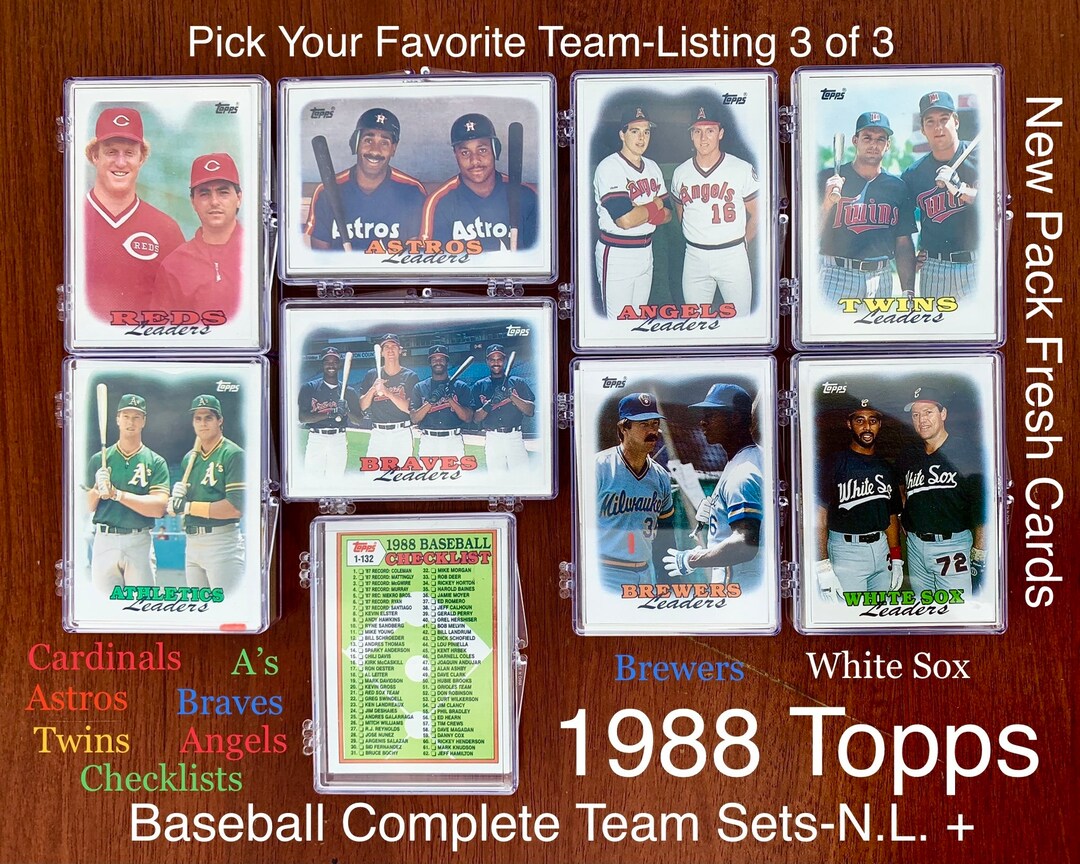 Team Sets 1988 Topps Baseball Cards Complete Team Set-All 24 MLB Teams ...