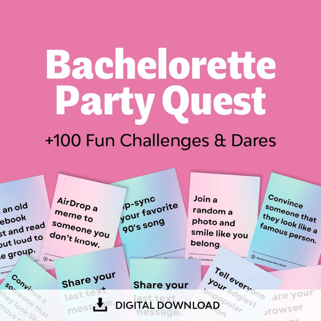 Party Quest: Fun Printable Card Game | 100+ Challenges and Dares for ...