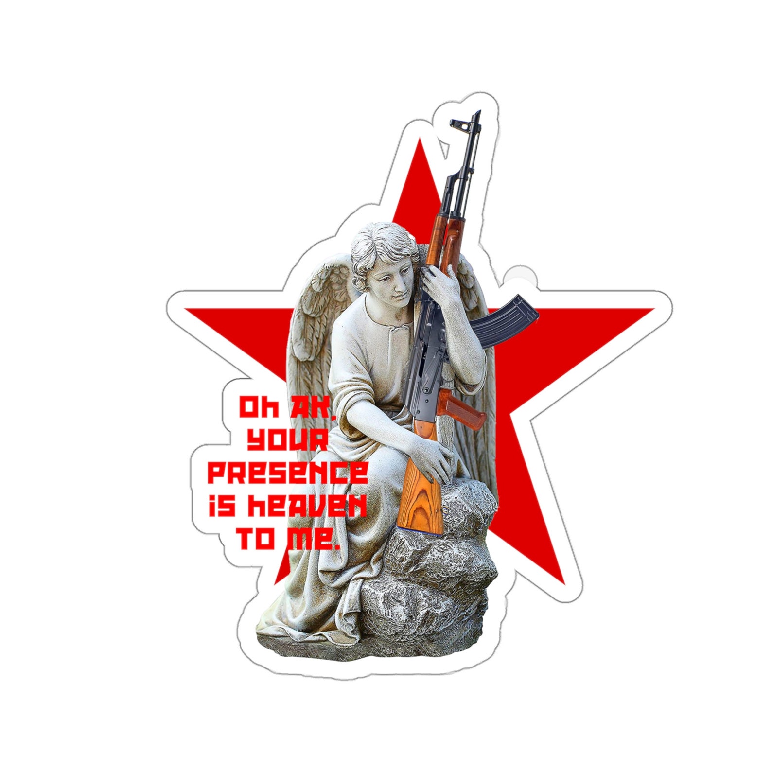 Angel Holding AK47 Kalashnikov Kiss-cut Stickers - Etsy