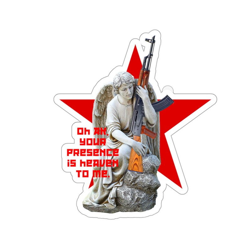 Angel Holding AK47 Kalashnikov Kiss-cut Stickers - Etsy