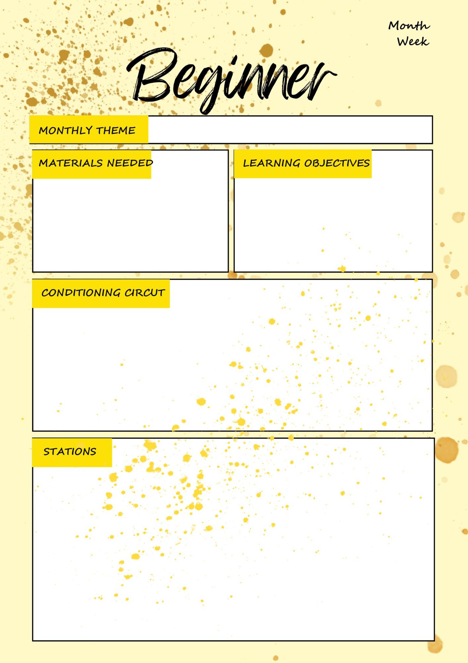 Tumbling Lesson Plan Template: Beginner, Intermediate, Advanced ...