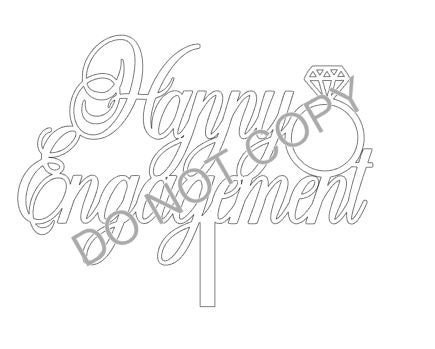 DIGITAL FILE Happy Engagement Cake Topper - Etsy