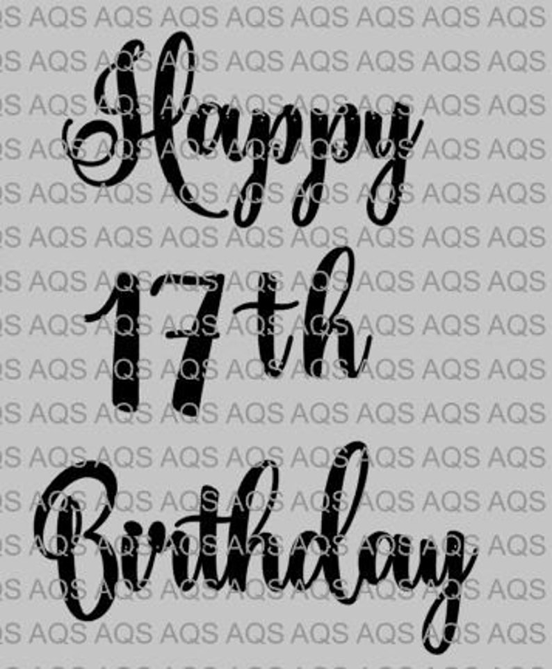 DIGITAL FILE Happy 17th Birthday Banner - Etsy