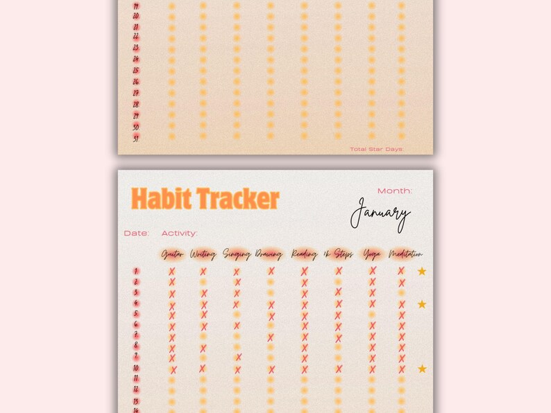 Printable Editable Monthly Habit Tracker - Organization Planner Journal ...
