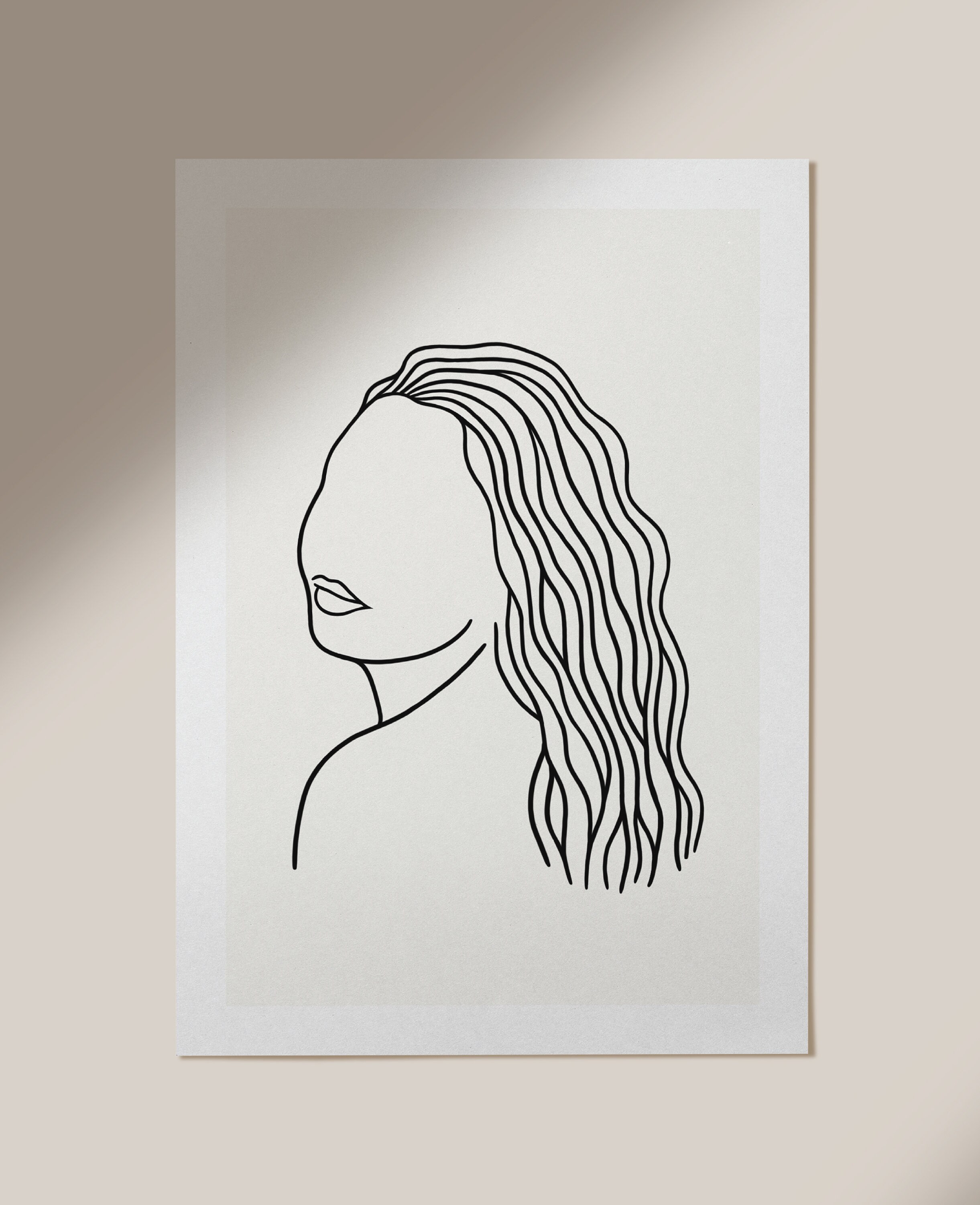 Minimal Femme Line Art Woman Drawing - Modern - Black & White ...