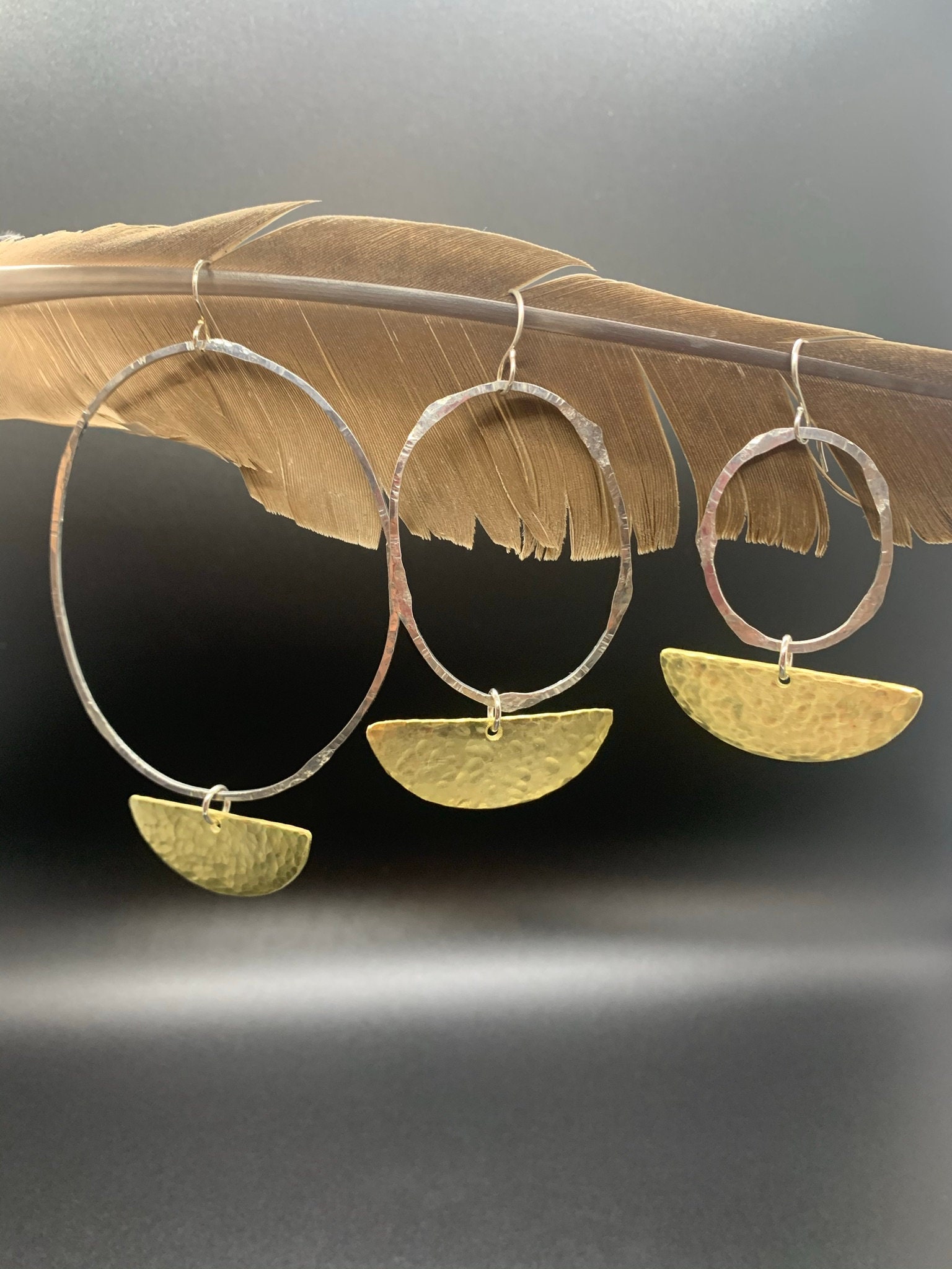 Half Moon Hoop Earrings - Etsy