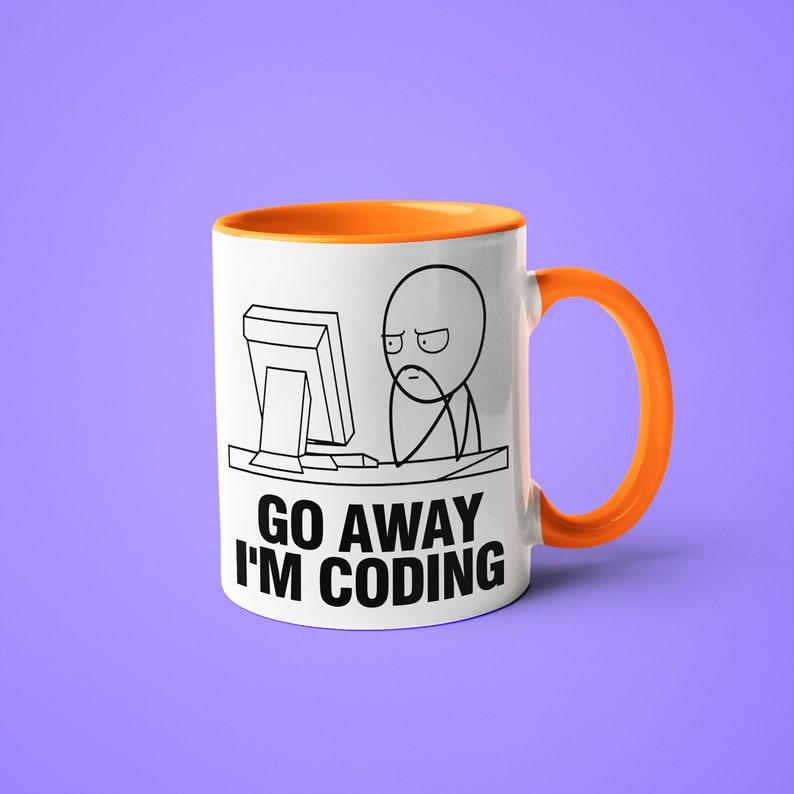 Go Away I'm Coding Saying Funny Coder Mug Programmer Mug - Etsy