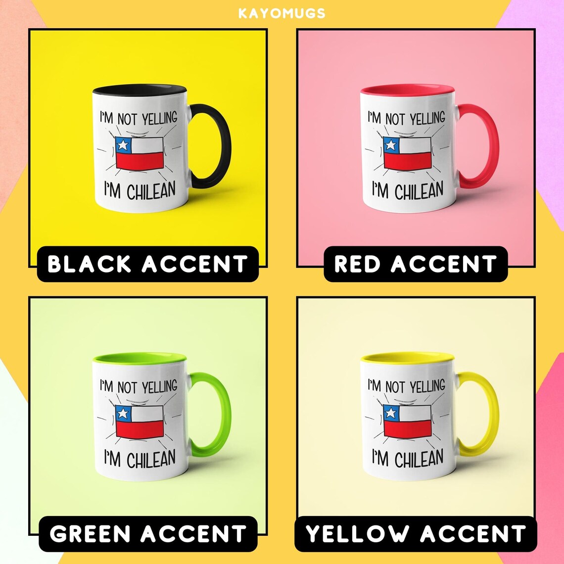 Chilean Coffee Mug, Chilean Flag Chile Souvenir - Etsy