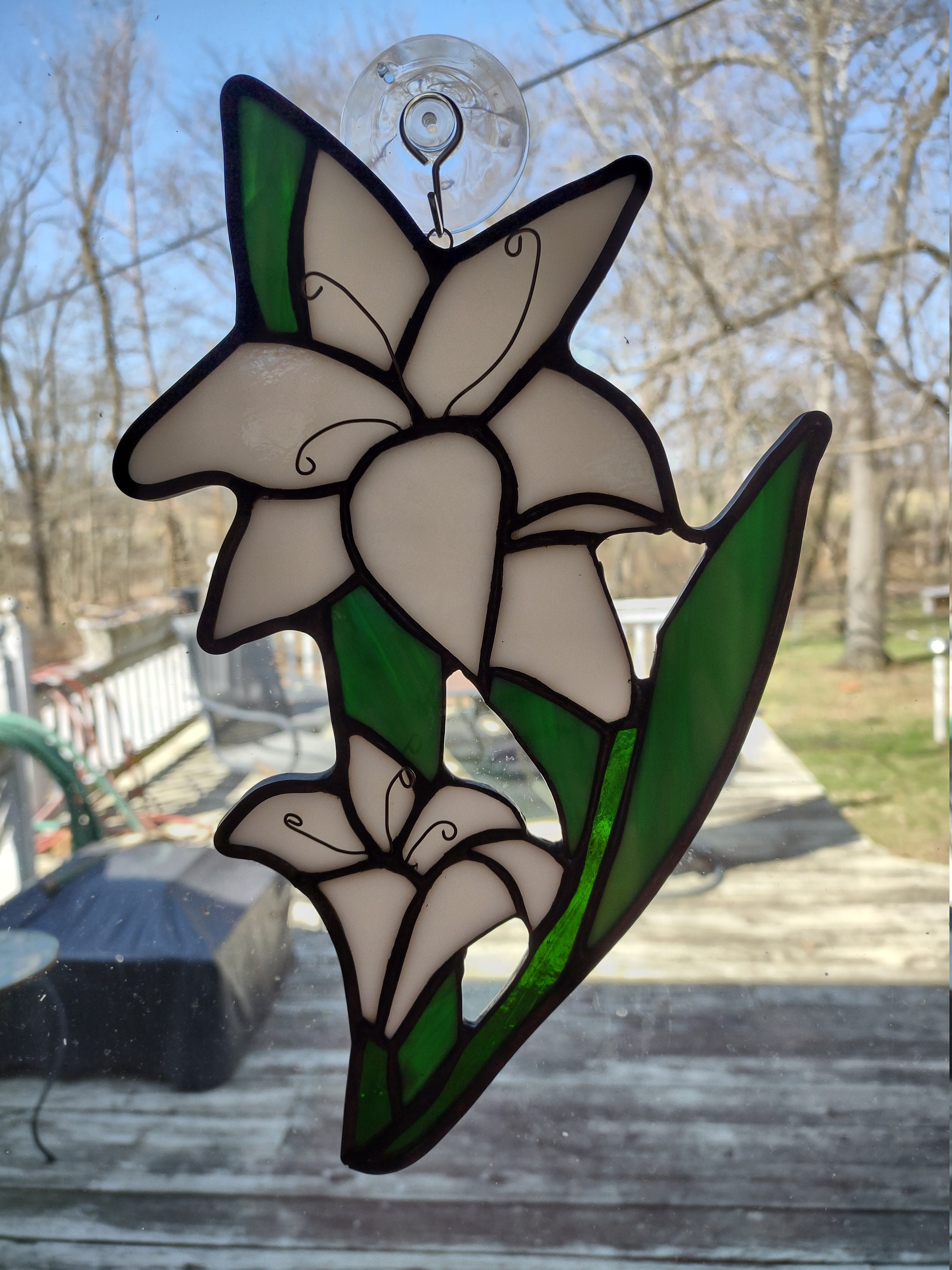 Stained Glass Easter Lily Window Hanging - Etsy