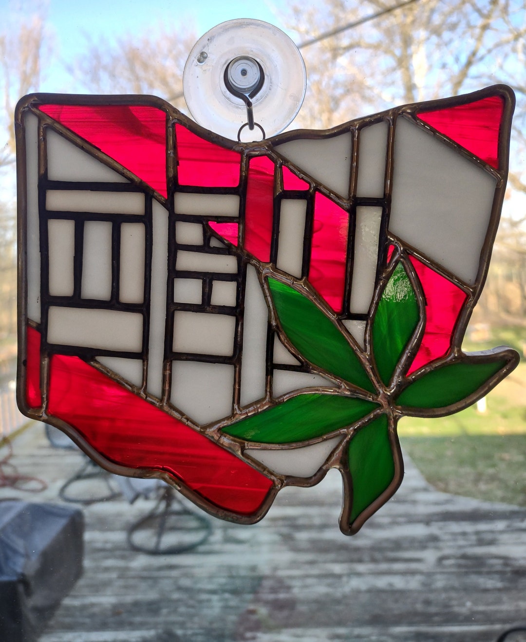 State of Ohio in Red and Gray - Etsy