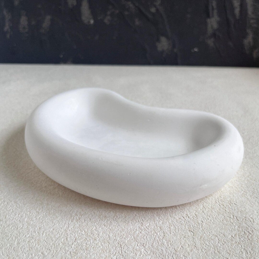 Concrete Bean Tray Mold Coaster Molds Silicone Beans Shape Plate Dish ...
