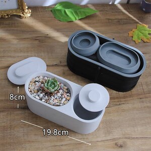 Concrete 10 Inch Rectangle Round Square Flower Pot Mold Silicone ...