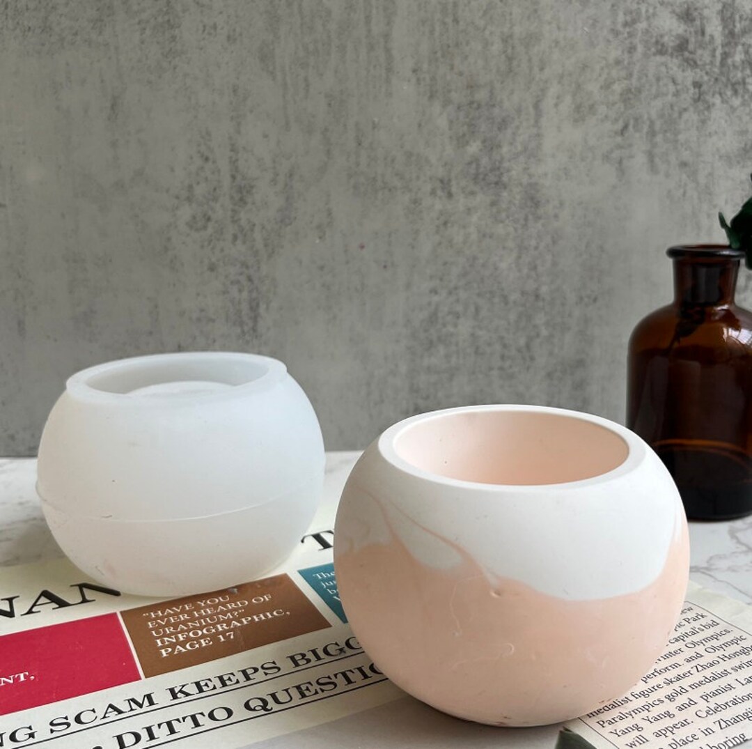 Round Flower Pot Silicone Mold Potted Gypsum Resin Mold - Etsy