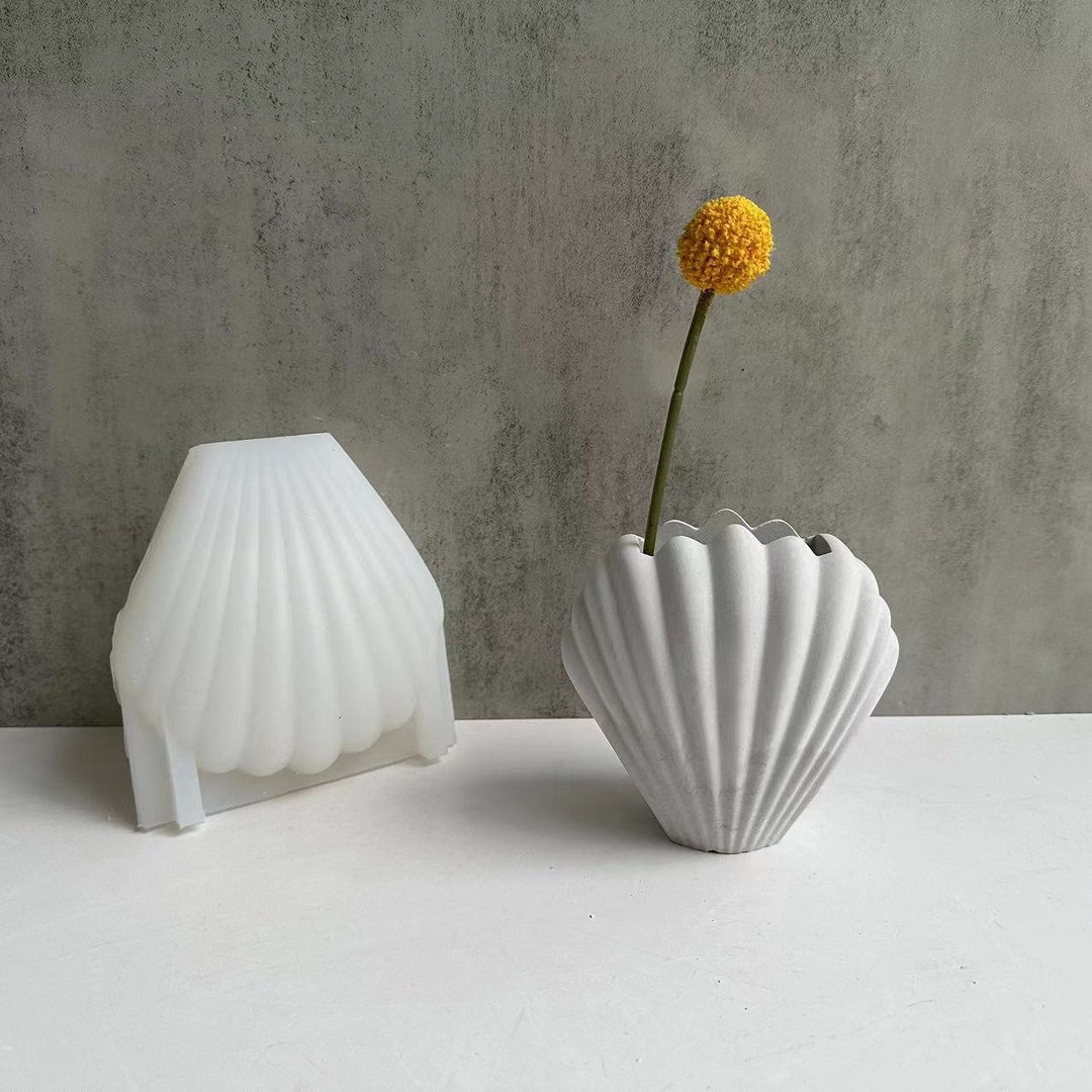 Shell Vase Glue Silicone Tool Pen Holder Plaster Mold Illustration Vase ...