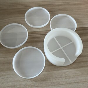 Round Coaster Mold Set With Holder - 4 Round Coaster Molds and 1 ...